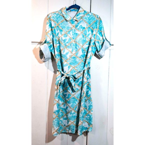 J. McLaughlin | Dresses | J Mclaughlin Vintage Bamboo Linen Shirtdress ...